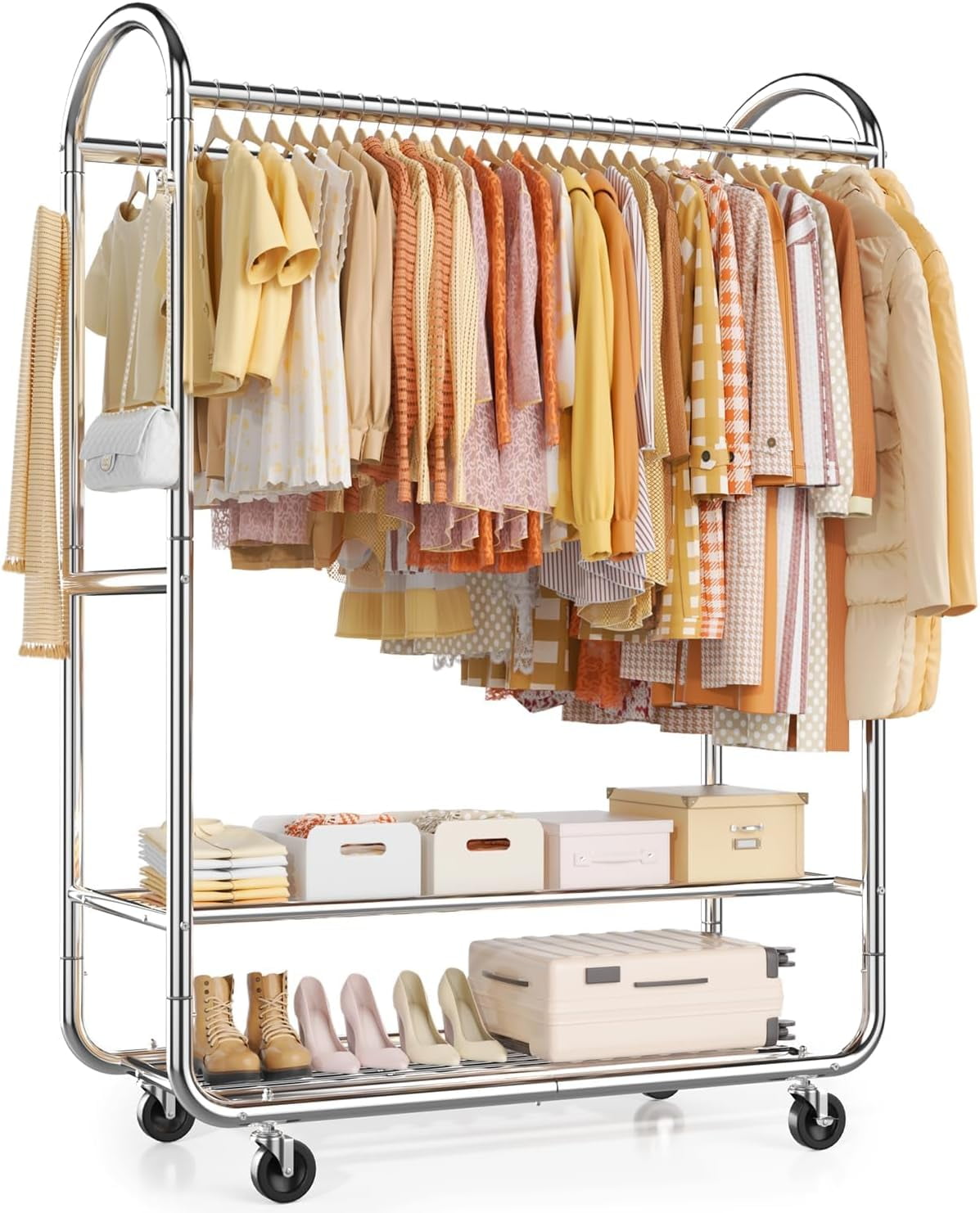 Heavy Duty Clothing Racks for Hanging Clothes 720 Lbs, Rolling Clothes ...