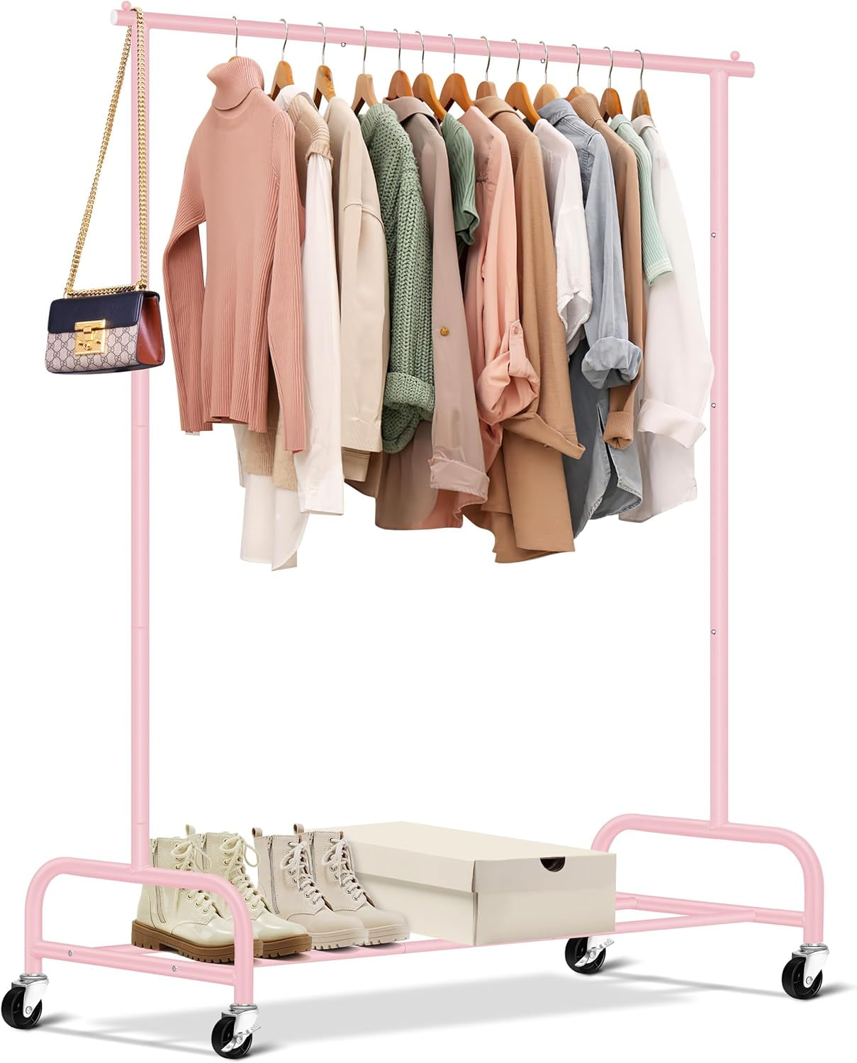 Heavy Duty Clothing Racks for Hanging Clothes Rack, 43" Wide Rolling ...