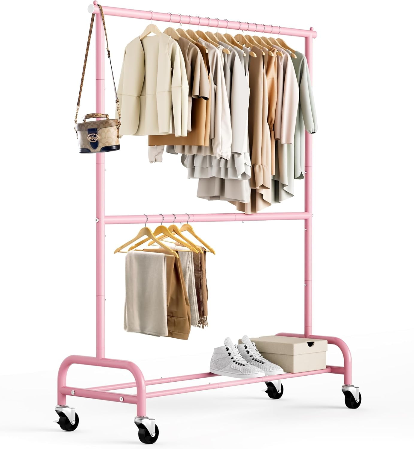 Heavy Duty Clothing Racks for Hanging Clothes Rack Double Rod Garment ...
