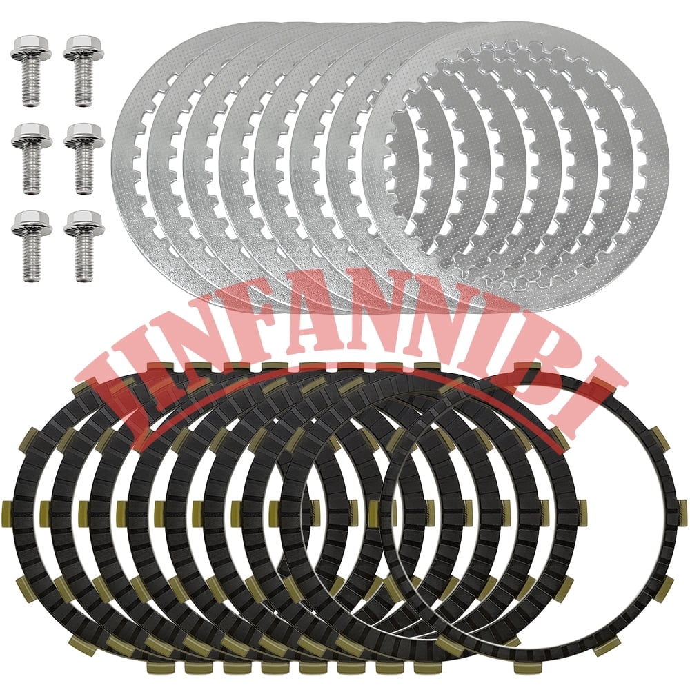 Heavy Duty Clutch Friction & Steel Plates Kit with Bolts for Harley ...