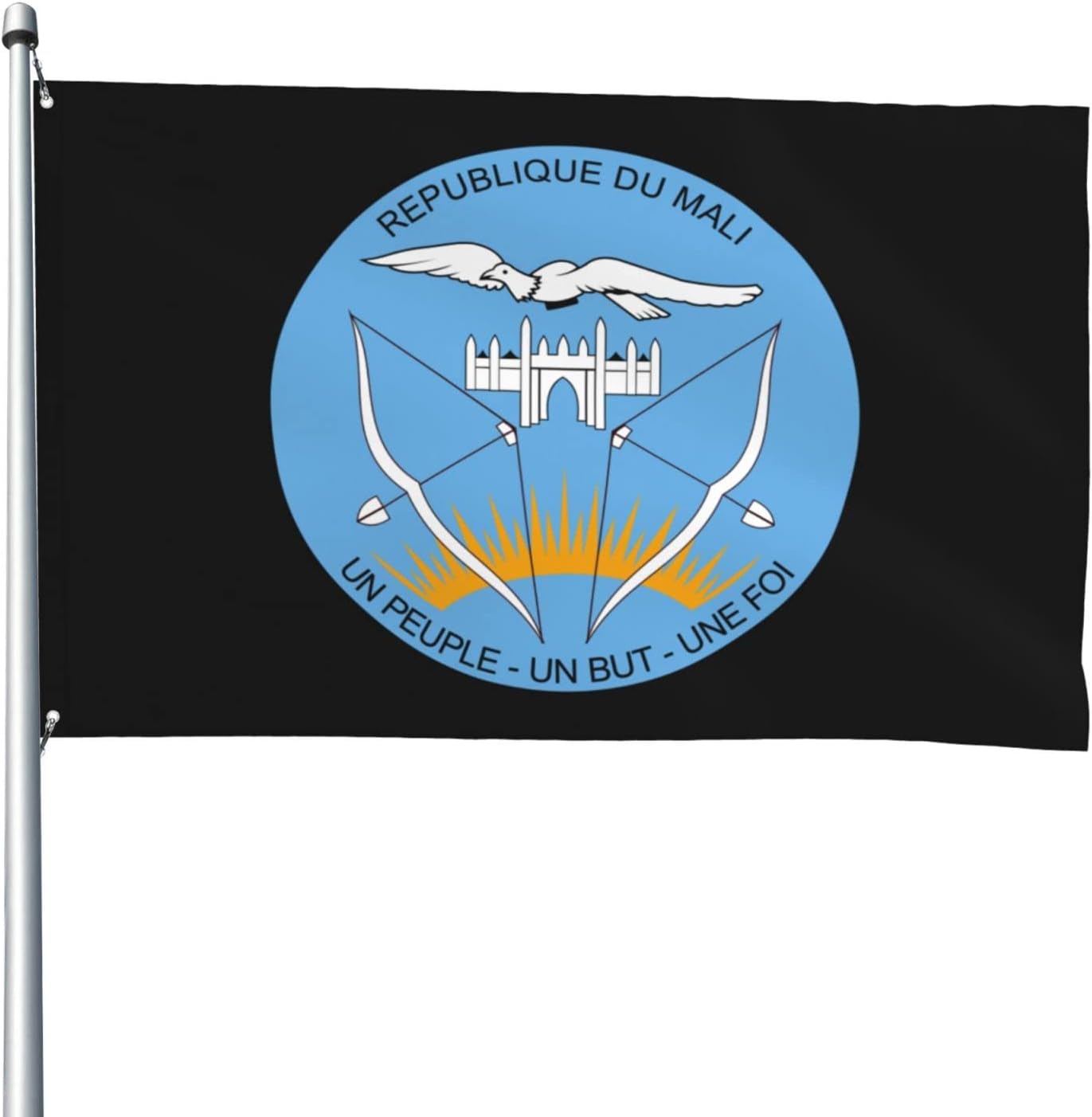 Heavy Duty Coat of arms of Mali Flag 4x6 Ft Durable Outdoor Banner Home ...