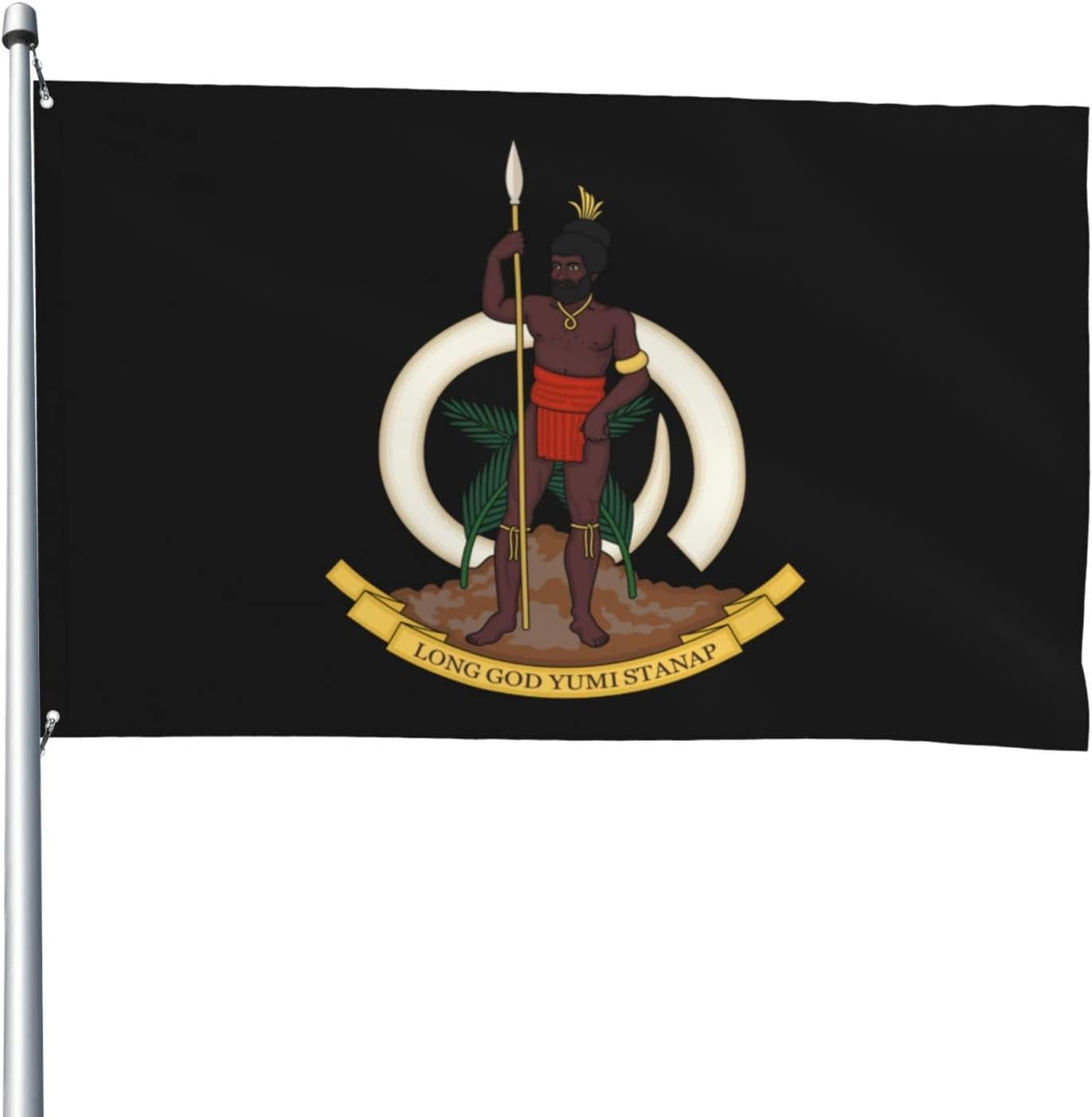 Heavy Duty Coat of arms of Vanuatu Flag 4x6 Ft Durable Outdoor Banner ...