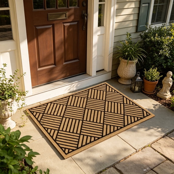 Heavy Duty Coir Doormat, Rubber Backed Non-Slip Mat, Eco-Friendly ...