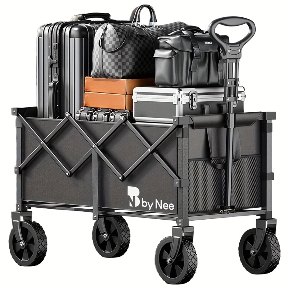 Heavy Duty Collapsible Cart With All Terrain Tires, Strong Load Bearing ...