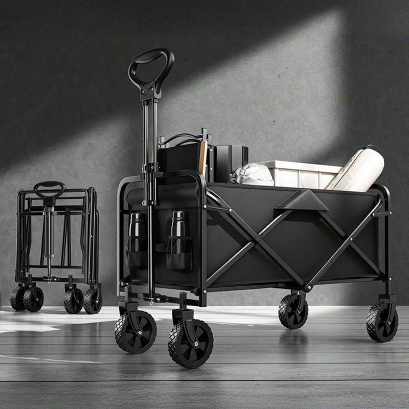 Heavy Duty Collapsible Foldable Utility Wagon Cart With All-Terrain ...