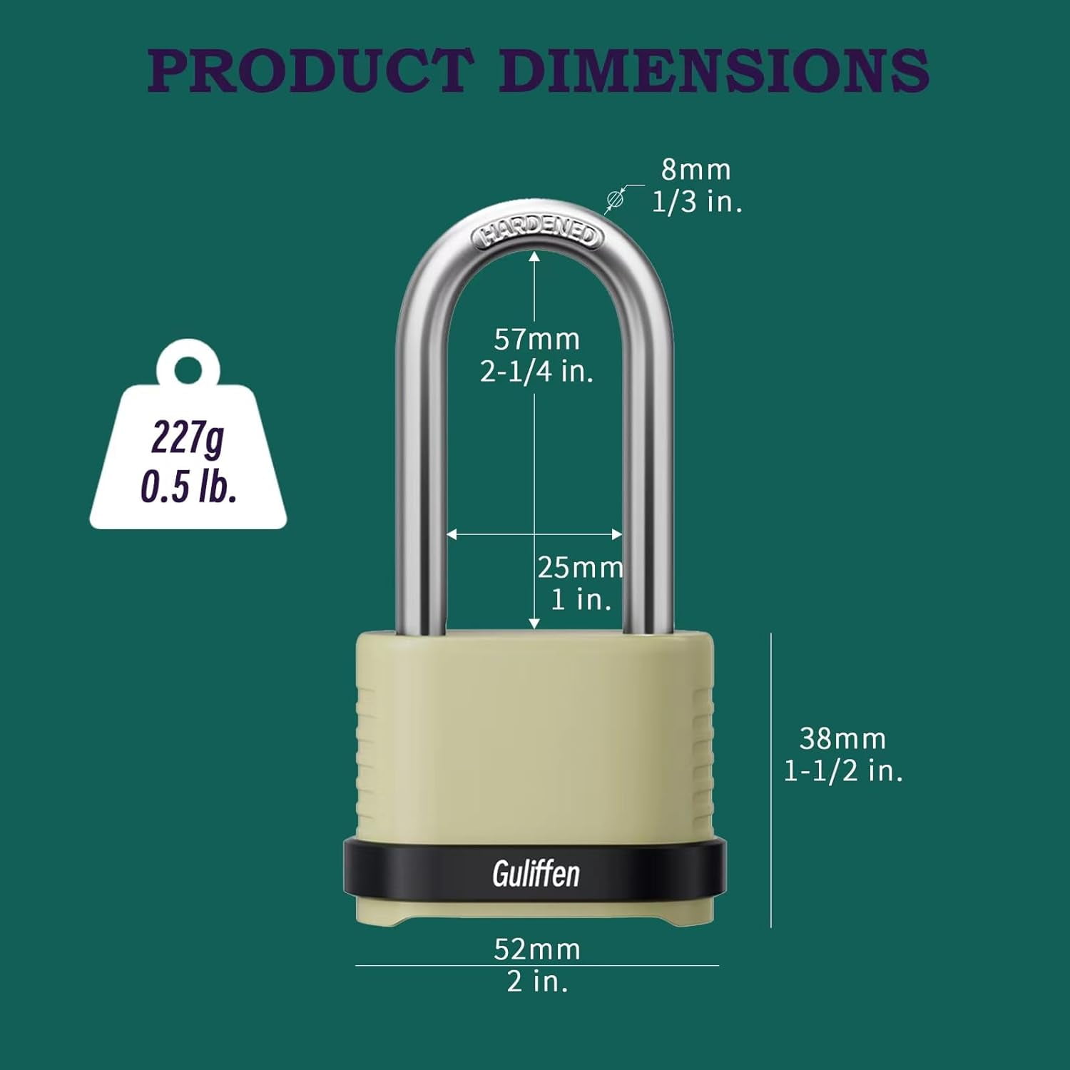 Heavy Duty Combination Padlock, Weatherproof Outdoor Lock with Long ...