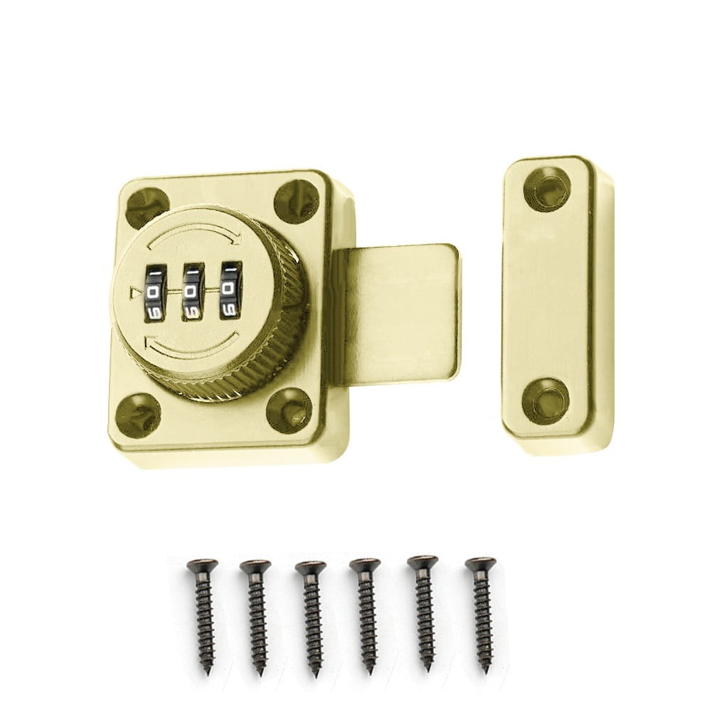 Heavy Duty Combination Sliding Bolt Lock Gate Shed Door Garage Gold ...