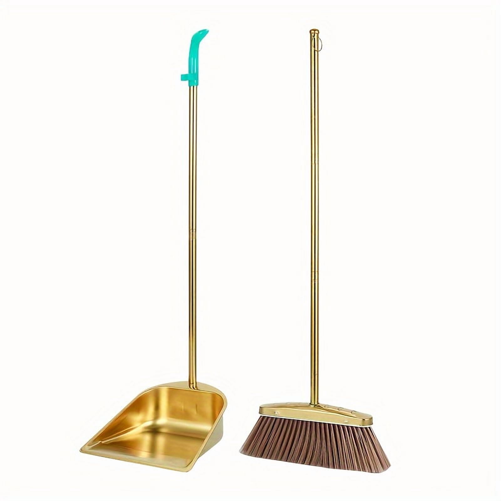 Heavy-Duty Commercial & Household Broom & Dustpan Set - Long Handle ...