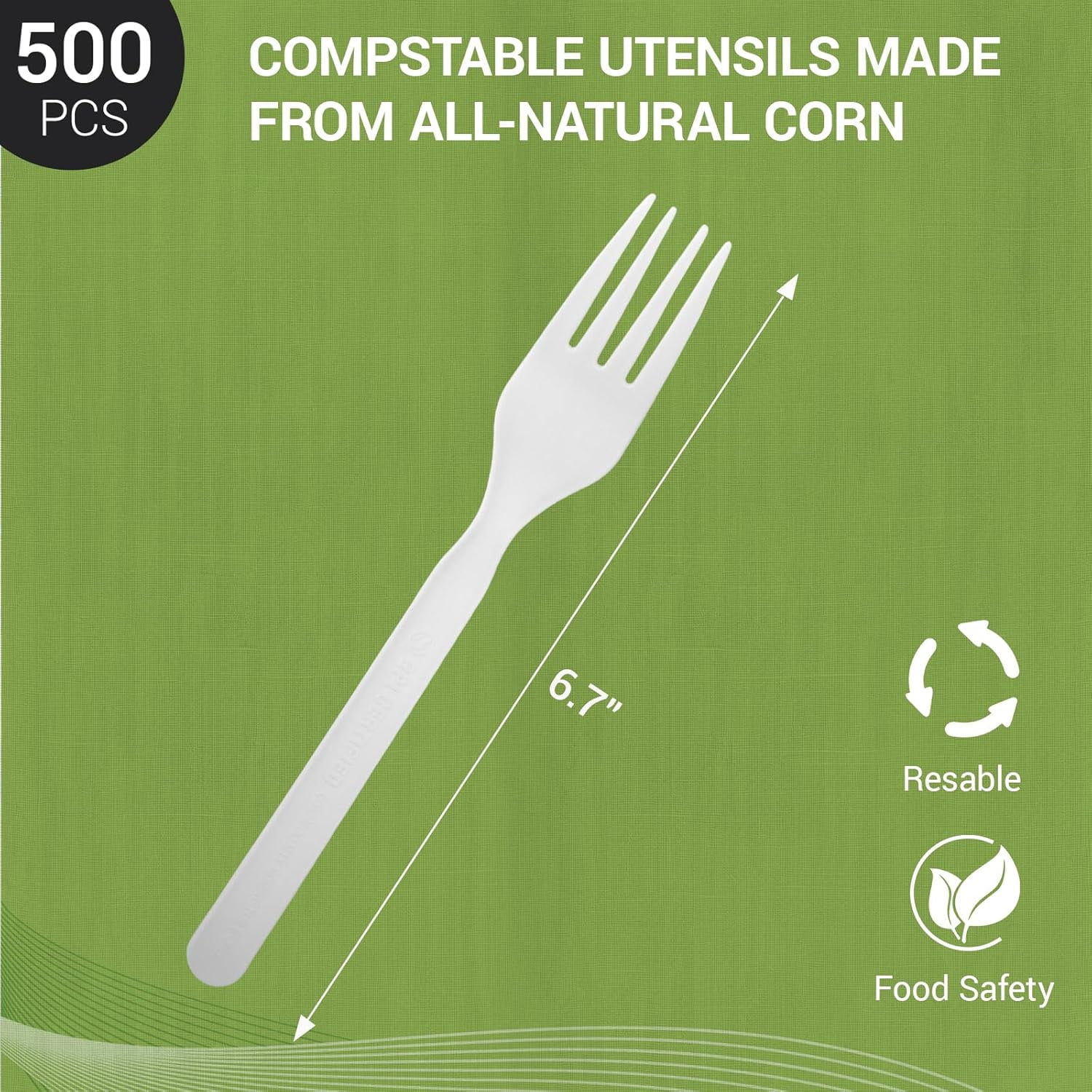 Heavy Duty Compostable Forks 500Pcs - BPI Certified Disposable Utensils ...