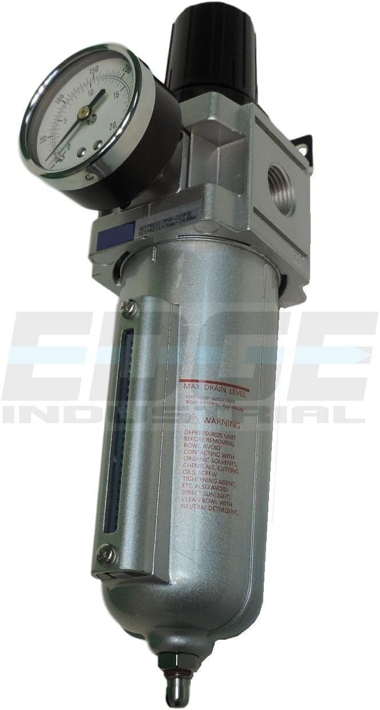 Heavy Duty Compressed AIR Filter Regulator Combo Piggyback, Metal Bowl ...