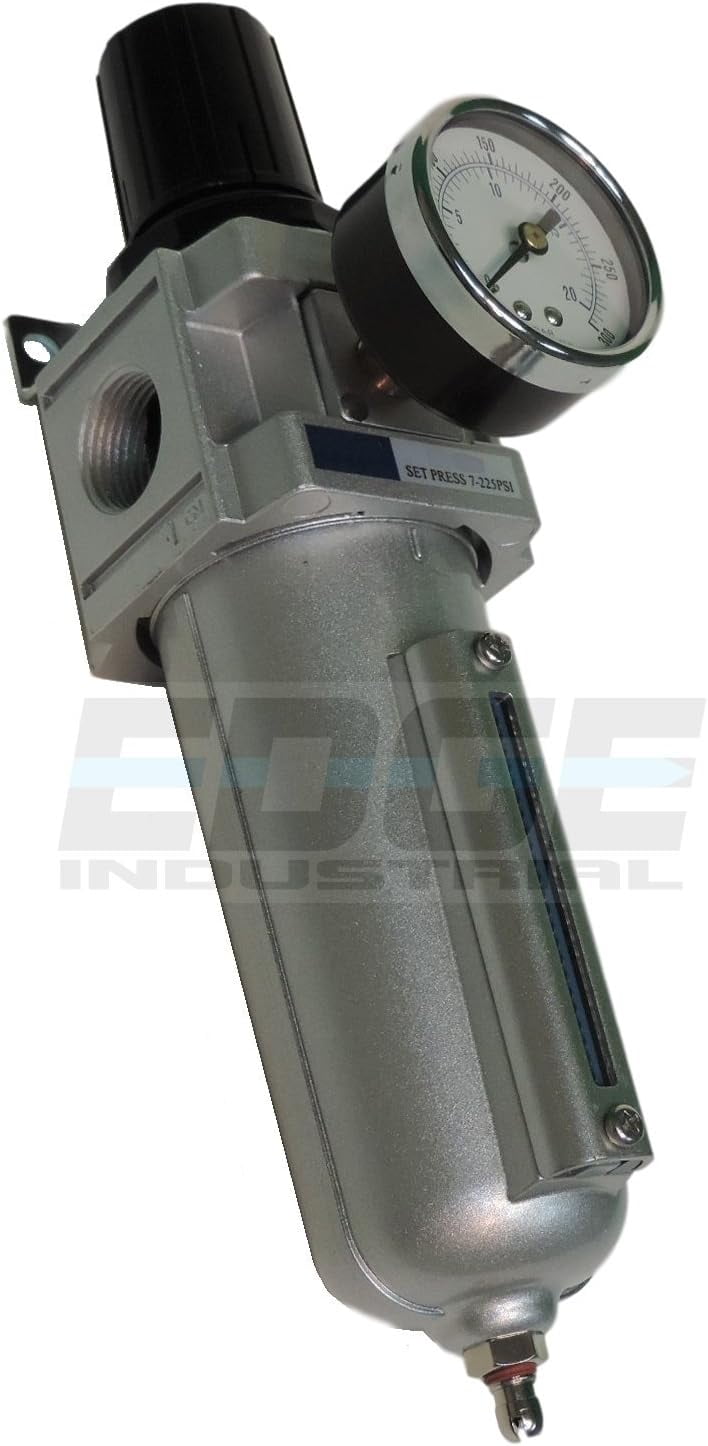 Heavy Duty Compressed AIR Filter Regulator Combo Piggyback, Metal Bowl ...