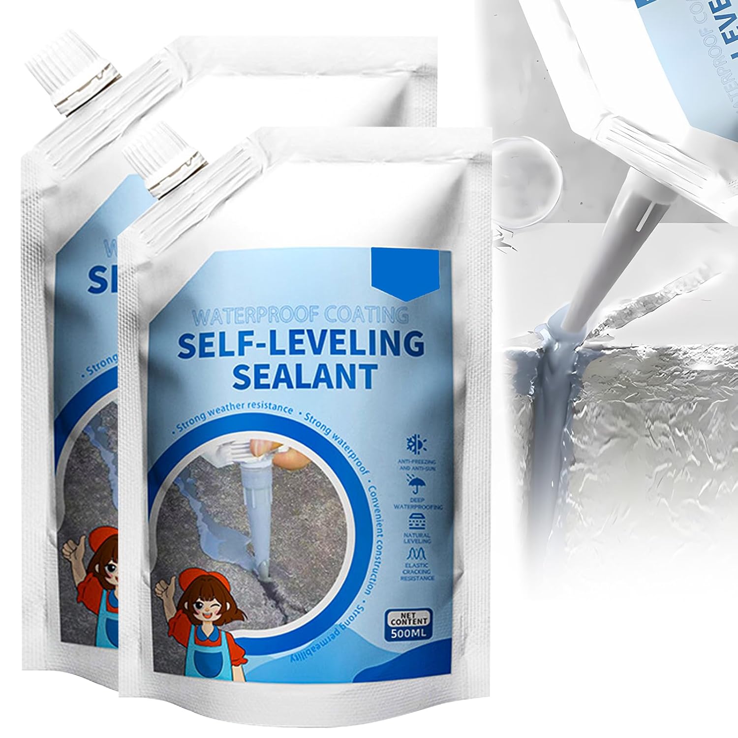 Heavy-Duty Concrete Crack Repair Adhesive, Self-Leveling Sealant Crack ...
