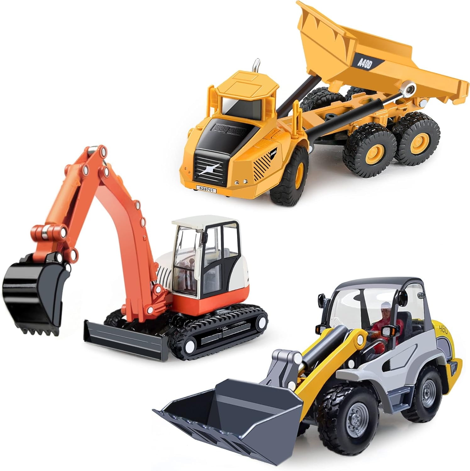 Heavy Duty Construction Site Playset, Metal Dump Truck, Excavator ...