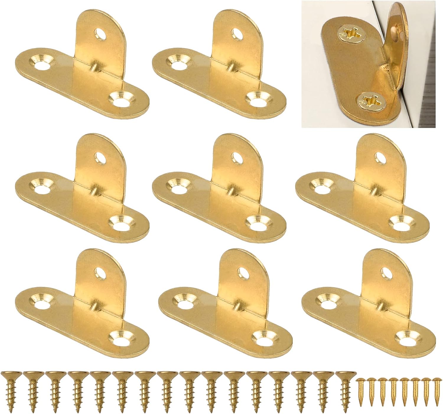 Heavy Duty Corner Braces, 8Pcs Right Angle Brass Bracket Fastener T ...