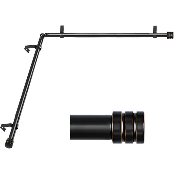 Heavy Duty Corner Window Curtain Rods 36 to 72 Inch, 1 Inch Telescoping ...