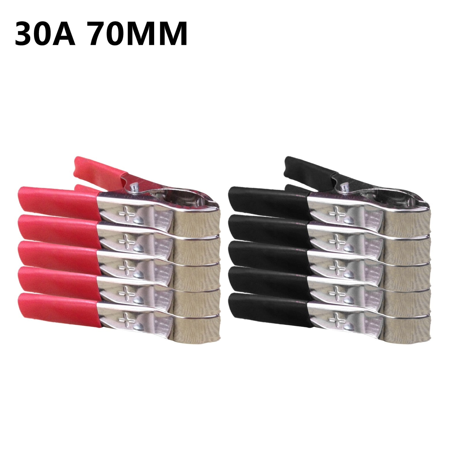 Heavy Duty Crocodile Clips with 5A/30A Rating 50mm/70mm Iron Nickel ...