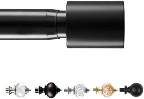Heavy‑Duty Curtain Rod 48‑84 Inch Long, 3/4 Inch Metal Rod in Nickel ...