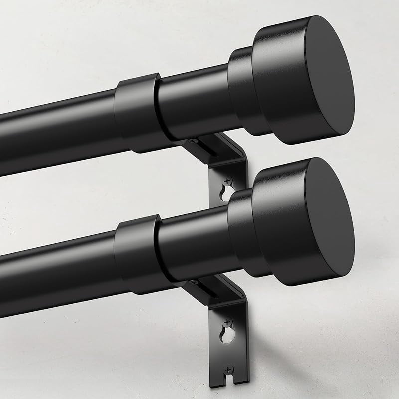 Heavy Duty Curtain Rods for Windows 66 to 120 Inch, 1 Inch Adjustable ...