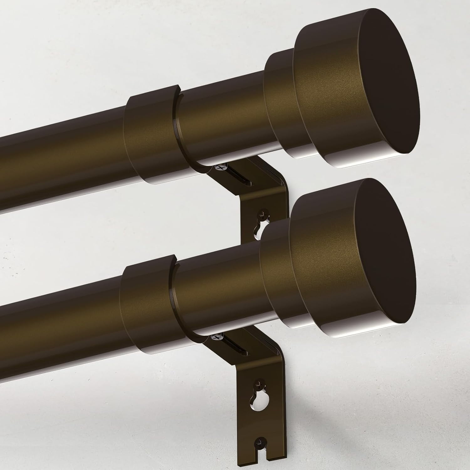 Heavy Duty Curtain Rods for Windows 66 to 120 Inch, 1 Inch Bronze ...