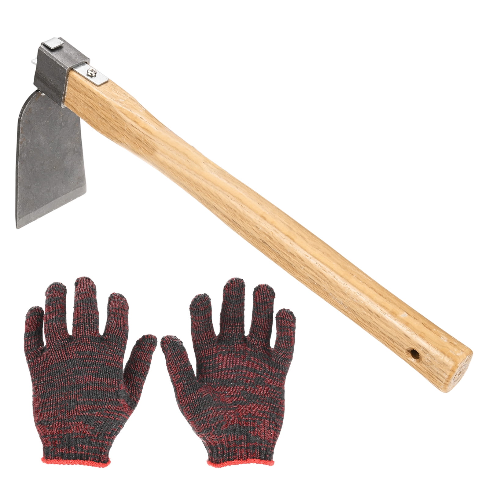 Heavy Duty Curved Hoe, 15.4 Inches Stainless Steel Mattock with Garden ...