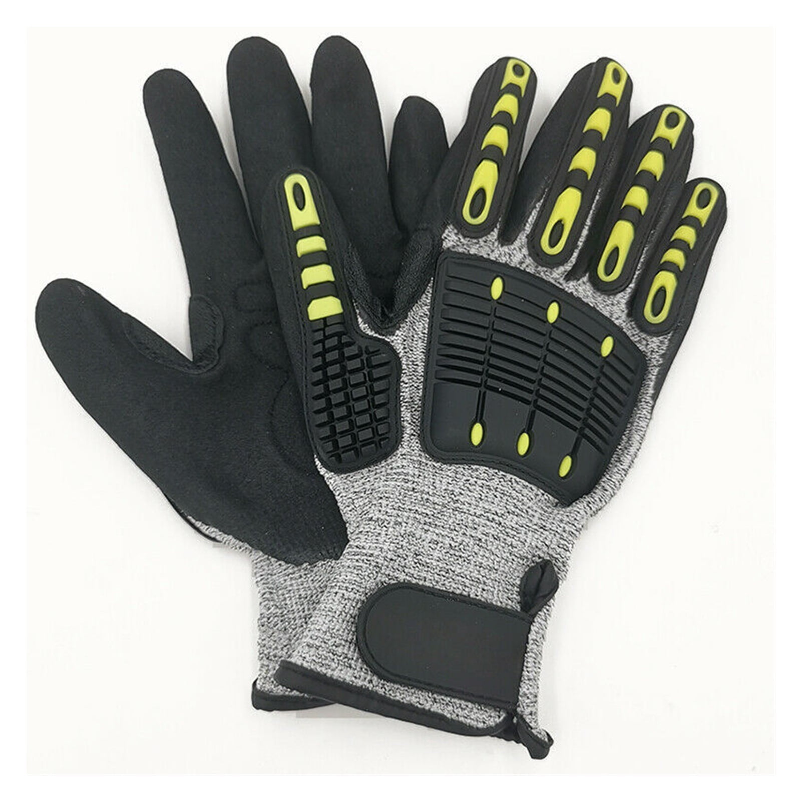 Heavy Duty Cut Resistant Gloves Anti Impact Vibration Oil Safety Work ...