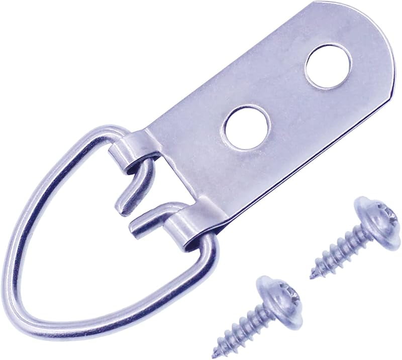 Heavy Duty D-Ring Picture Hangers with Screws, 30 Pcs Large Wide D Ring ...