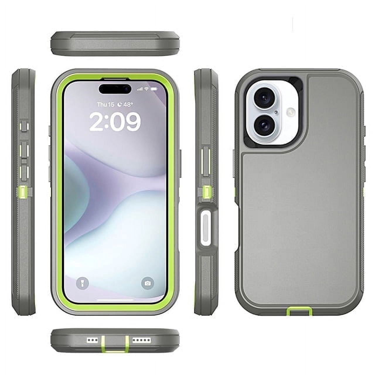 Heavy Duty Defender Rugged Belt Clip Holster Case for iPhone 16 Plus ...