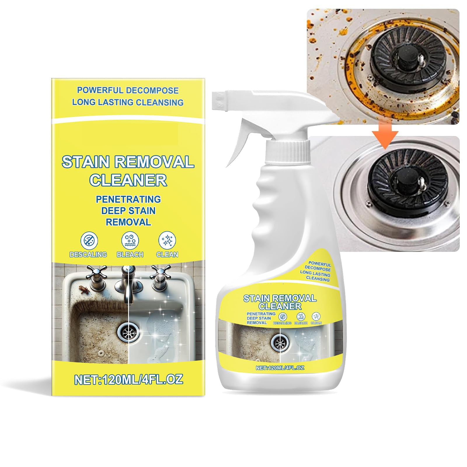 Heavy Duty Degreaser Cleaner Spray,All-Purpose Oil Stain Cleaner,Dissolve Grease & Oil Stains ...