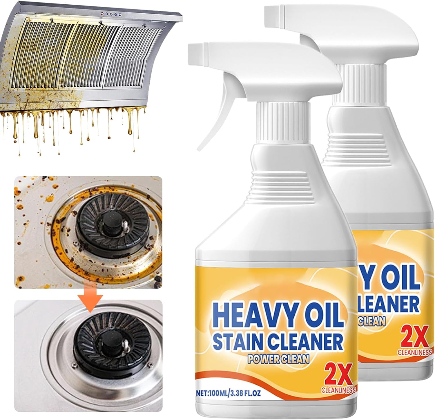 Heavy Duty Degreaser Cleaner Spray, Kitchen Heavy Oil Cleaner, Grease Remover Oven Cleaner Heavy ...