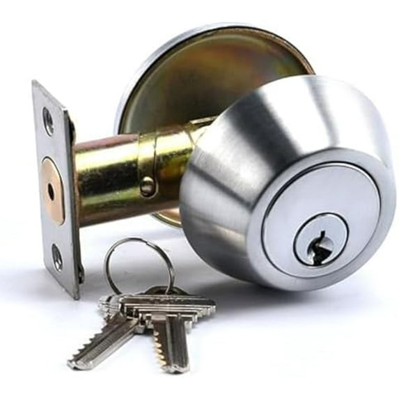 Heavy Duty Designer Commercial Deadbolt (Single Cylinder Lock, Satin ...