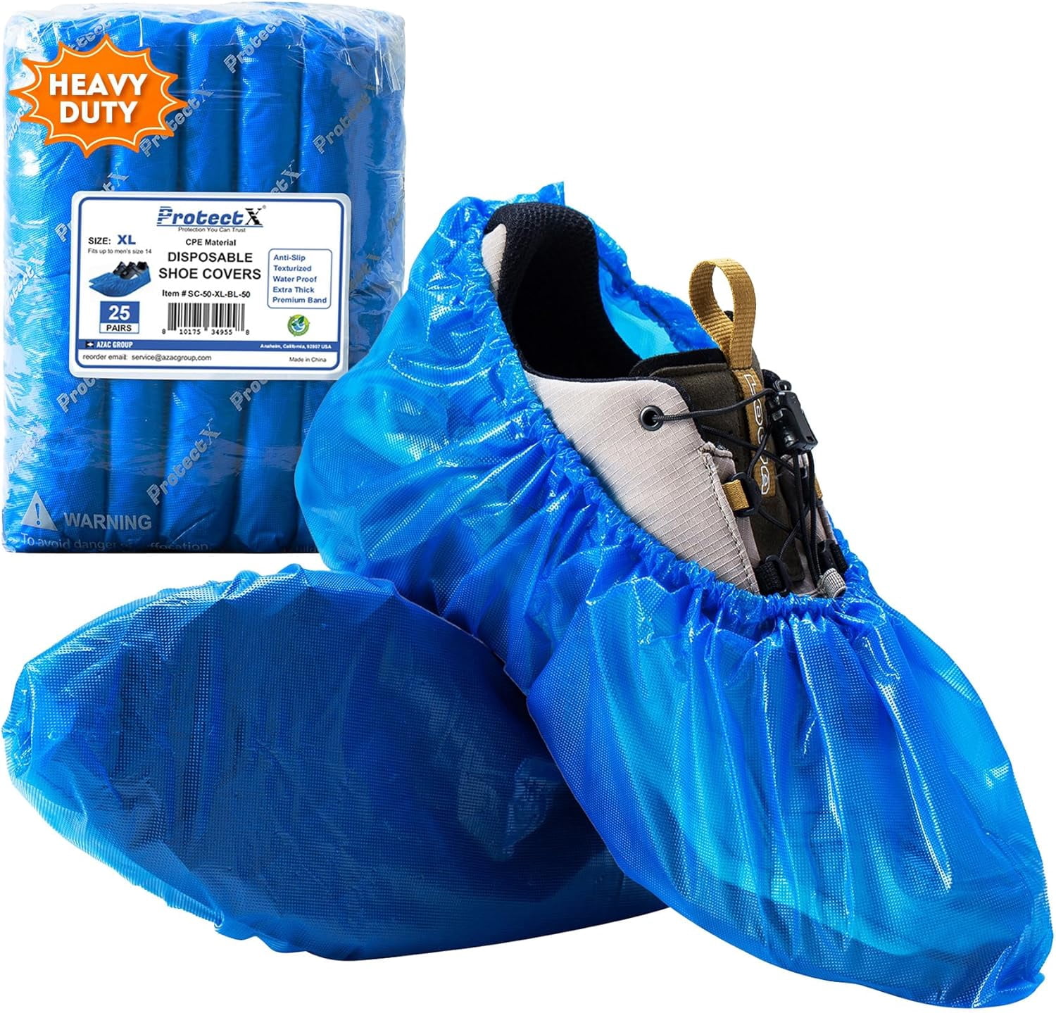 Heavy Duty Disposable Shoe Covers Waterproof Non-Slip, Extra Large 17.7 ...