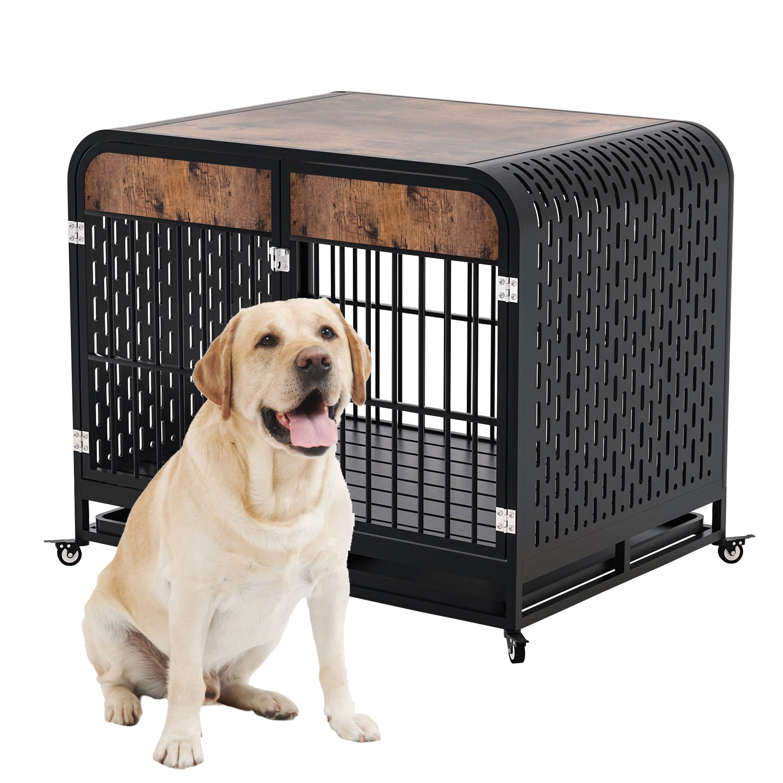 Heavy Duty Dog Crate Furniture Wooden Table Pet Dog Cage Kennel House ...