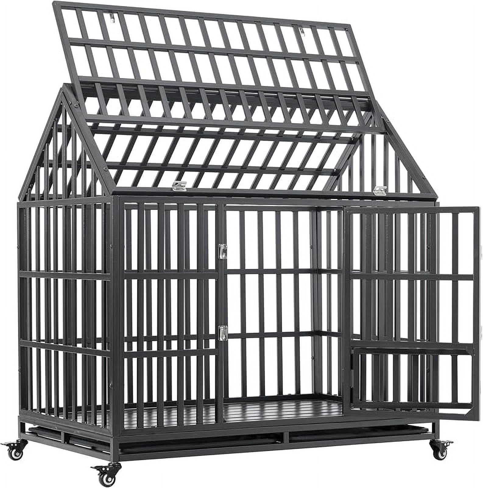 Heavy Duty Dog Crate Large Dog cage Strong Metal Dog Kennels and Crates ...