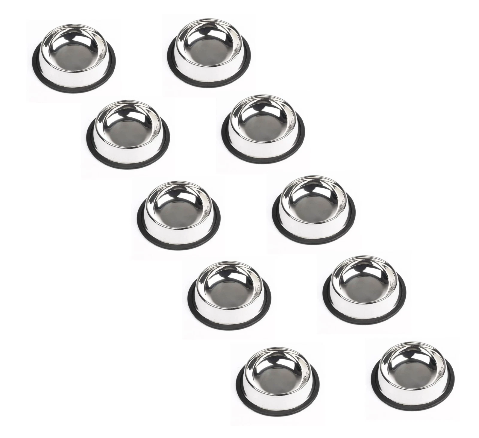 Heavy Duty Dog Dish Bulk Packs Mirror Finish Non Slip No Tip or Skid ...