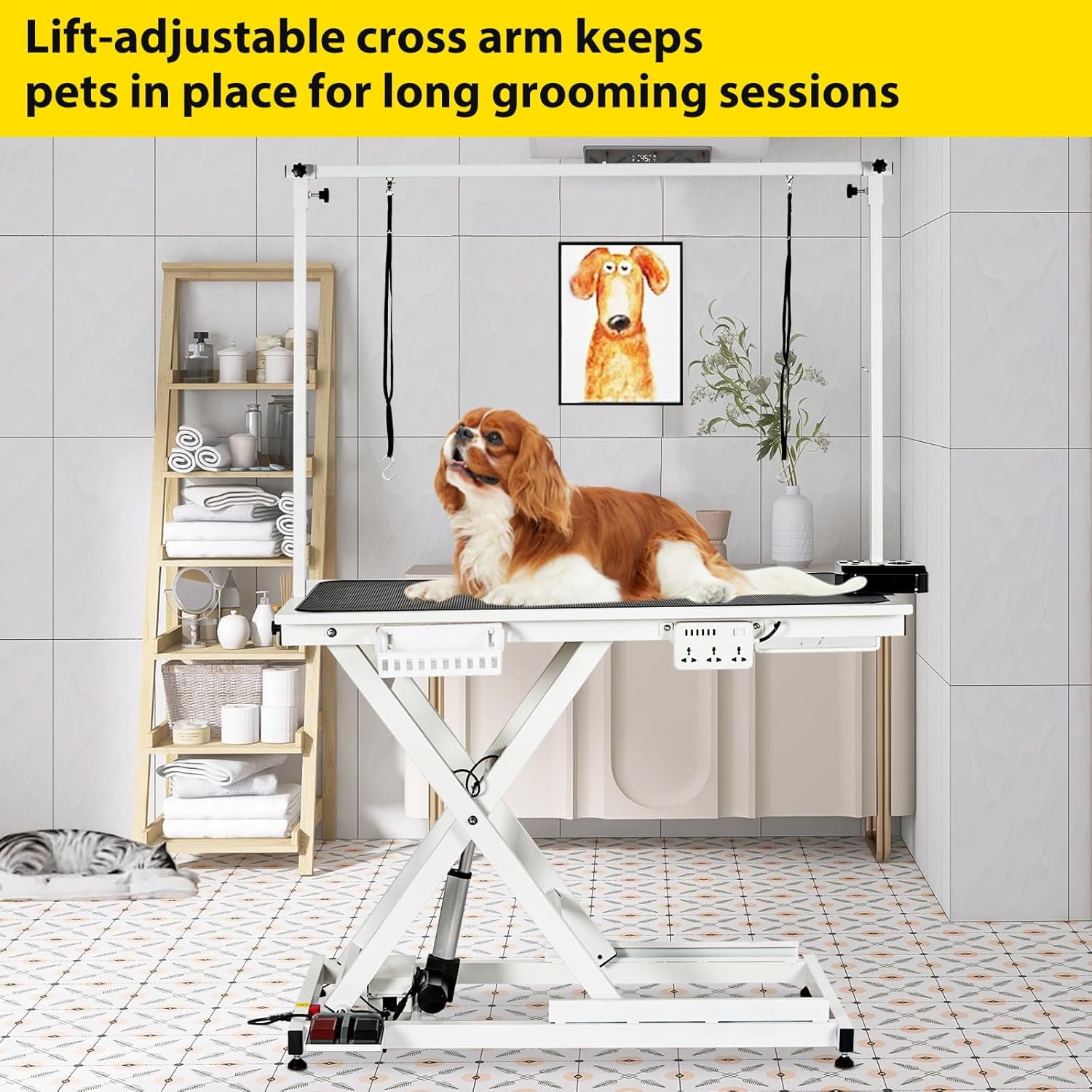 Heavy Duty Dog Grooming Table, 50'' Electric Grooming Table for Dogs ...