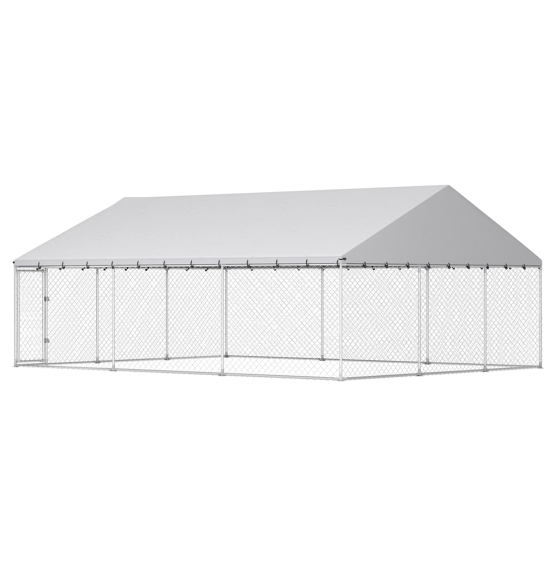 Heavy Duty Dog Kennel Outdoor, 20x15x8 ft Dog Run with Roof, Waterproof ...