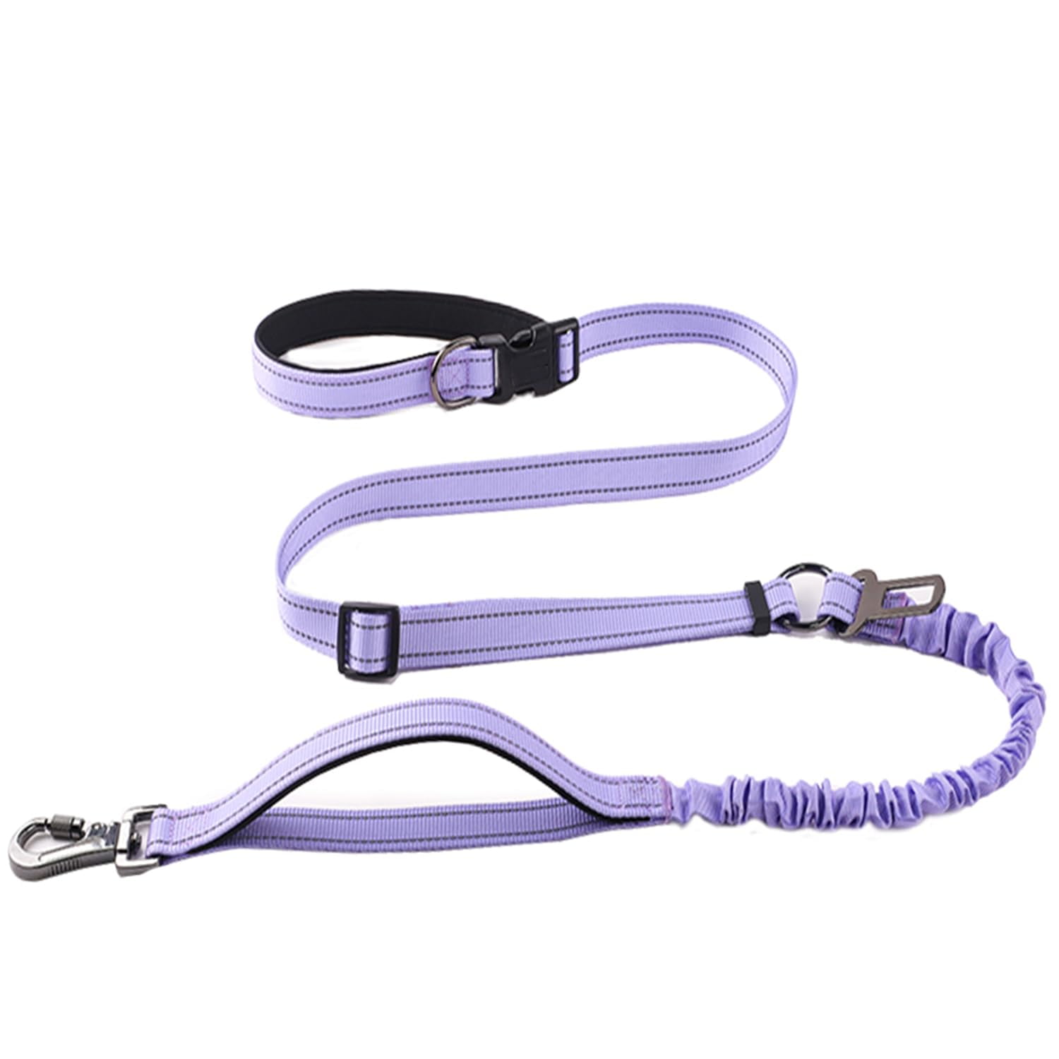 Heavy Duty Dog Leash, 4-7FT Shock Absorbing Bungee with 2 Padded ...