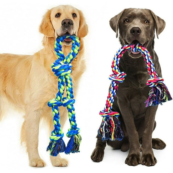 Heavy Duty Dog Rope Toys for Large Breed Aggressive Chewers, 2 Pack ...
