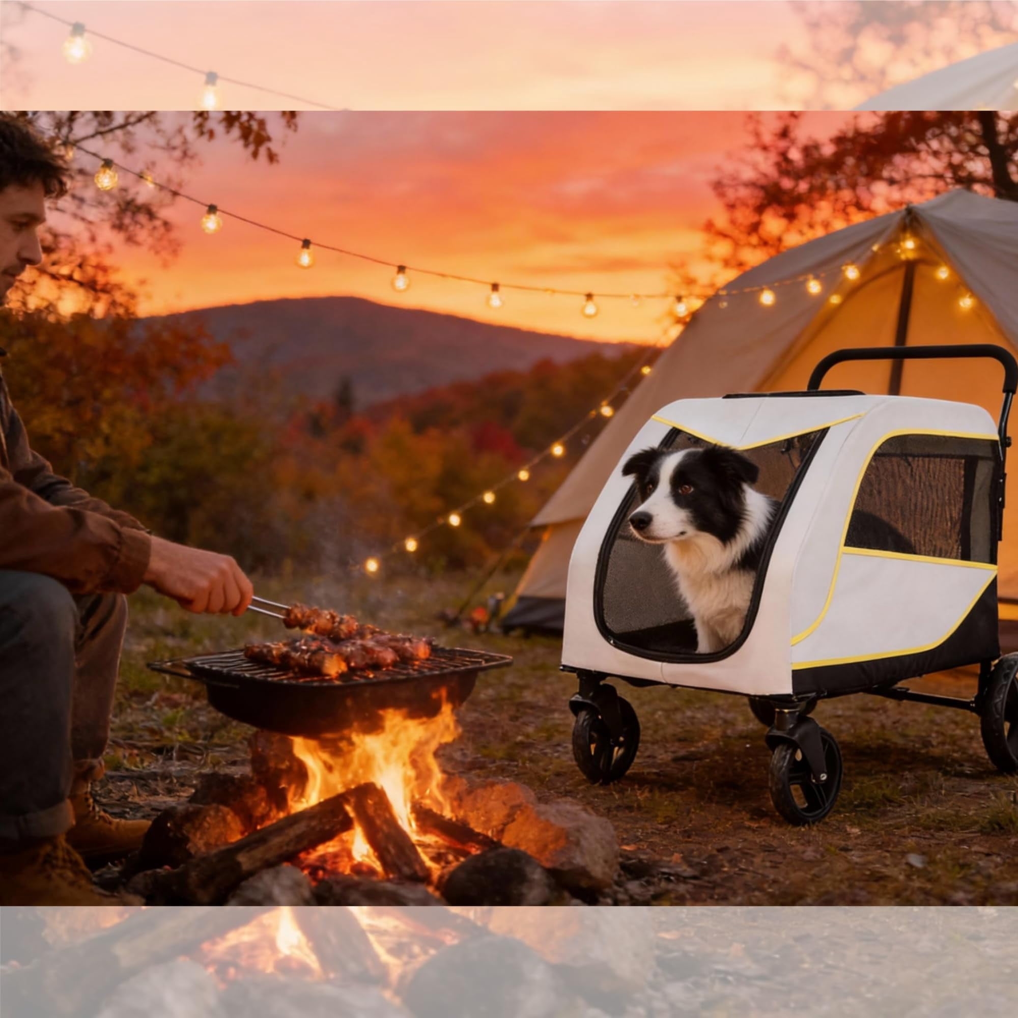 Heavy-Duty Dog Stroller for Large Dogs & Cats – All-Terrain 4-Wheel ...