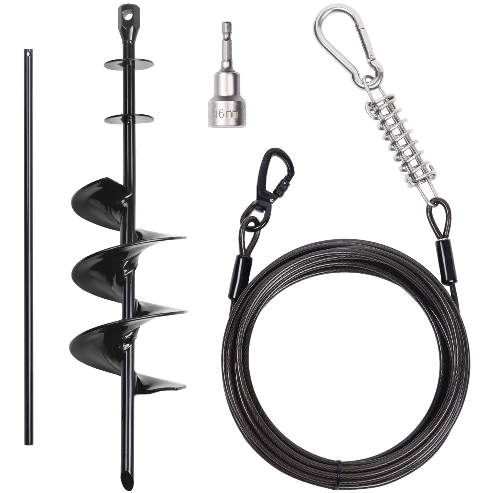 Heavy Duty Dog Tie-Out Cable and SMRStake for Yard Camping, with 30ft ...