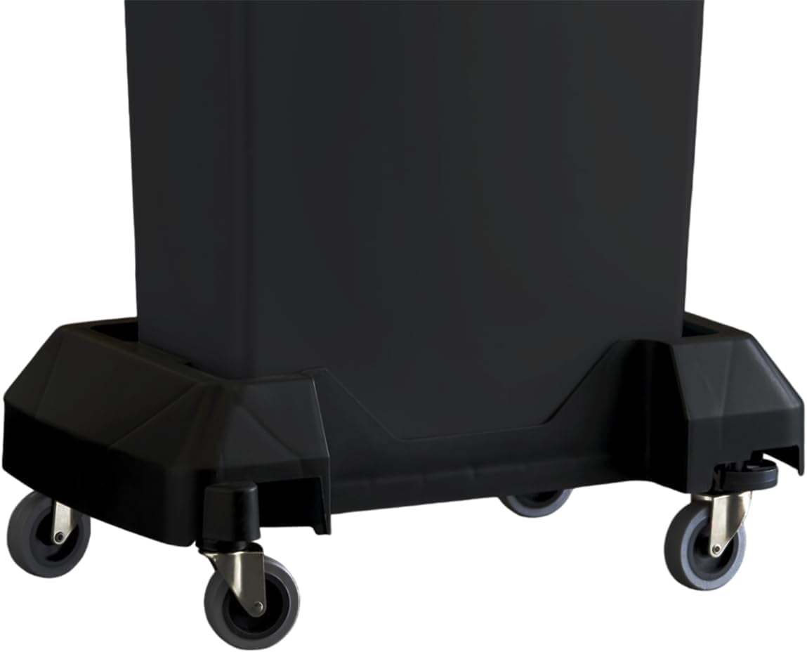 Heavy-Duty Dolly for 16/23 Gallon Slim Trash Can – 4-Wheel Rolling Base ...