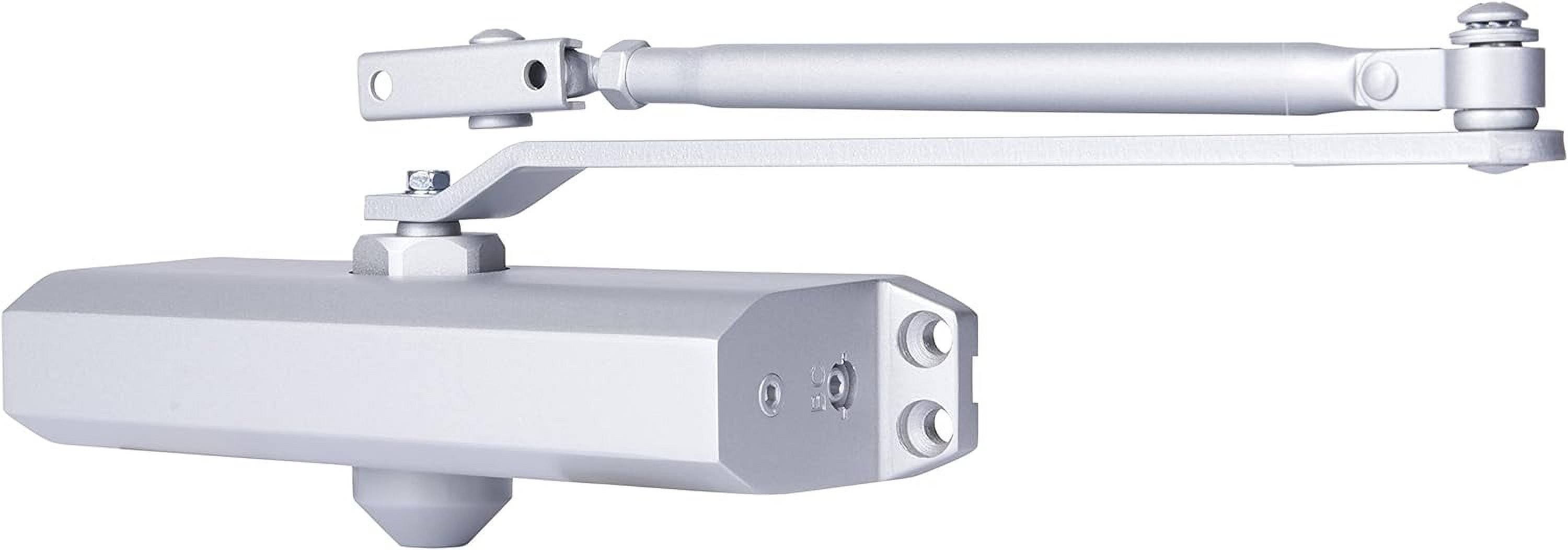 Heavy Duty Door Closer, Aluminum Finish Adjustable from Size 1 to Size ...