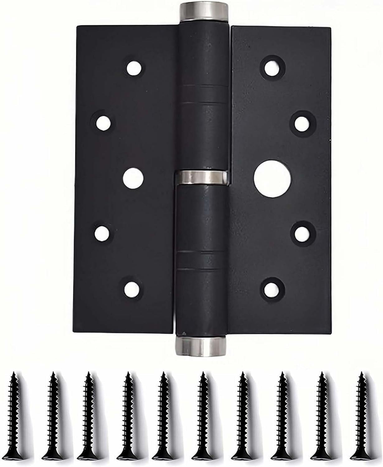 Heavy Duty Door Hinges, 5x5inch Black Gate Hinges with Screws,Self ...