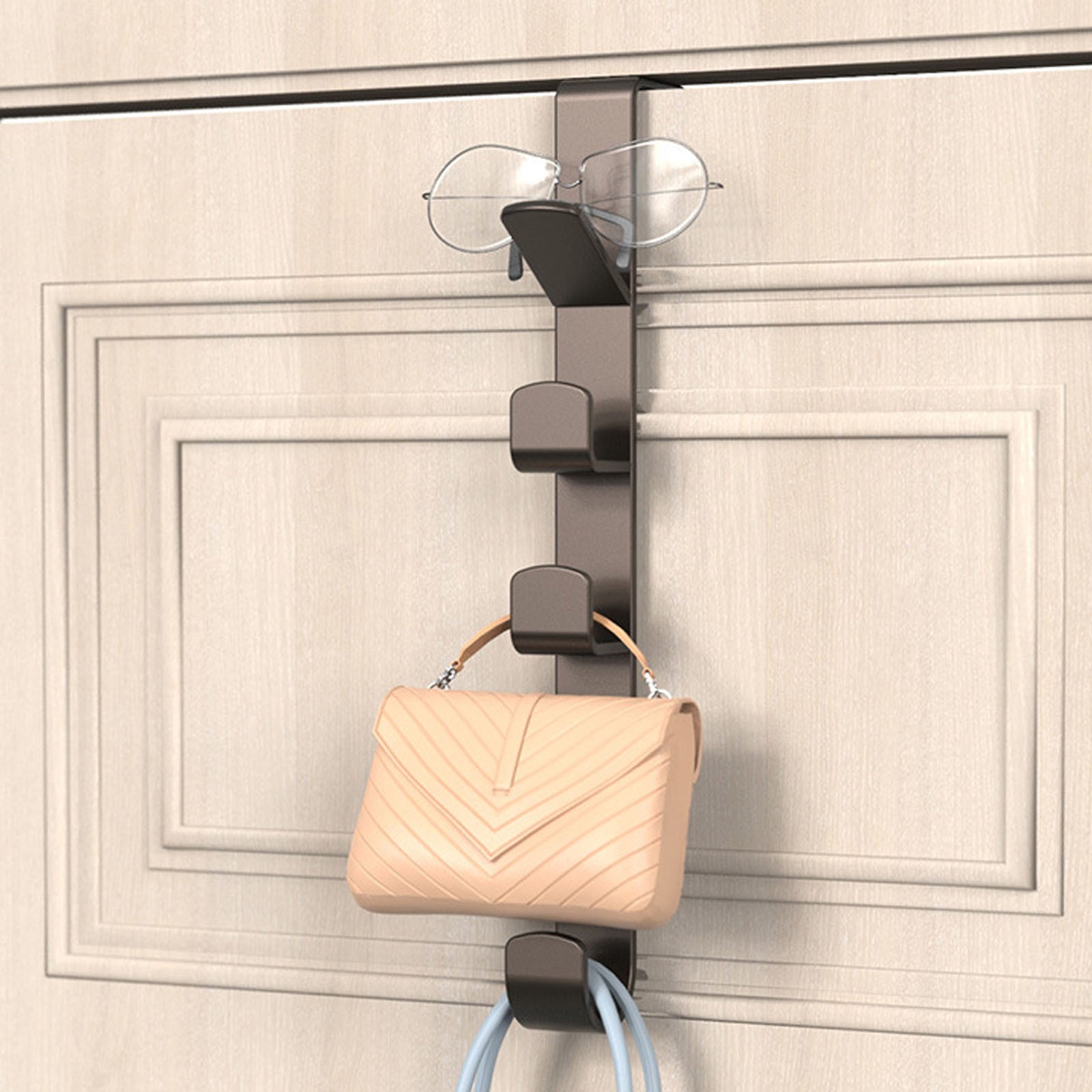 Heavy Duty Over The Door Hooks, Vertical Hangers with 5 Hooks, Portable ...