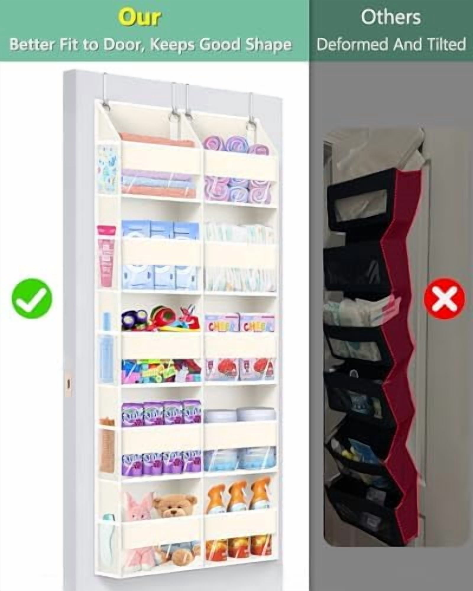 Heavy Duty Over The Door Organizer 5 Tiers, Extra Large Behind Door ...
