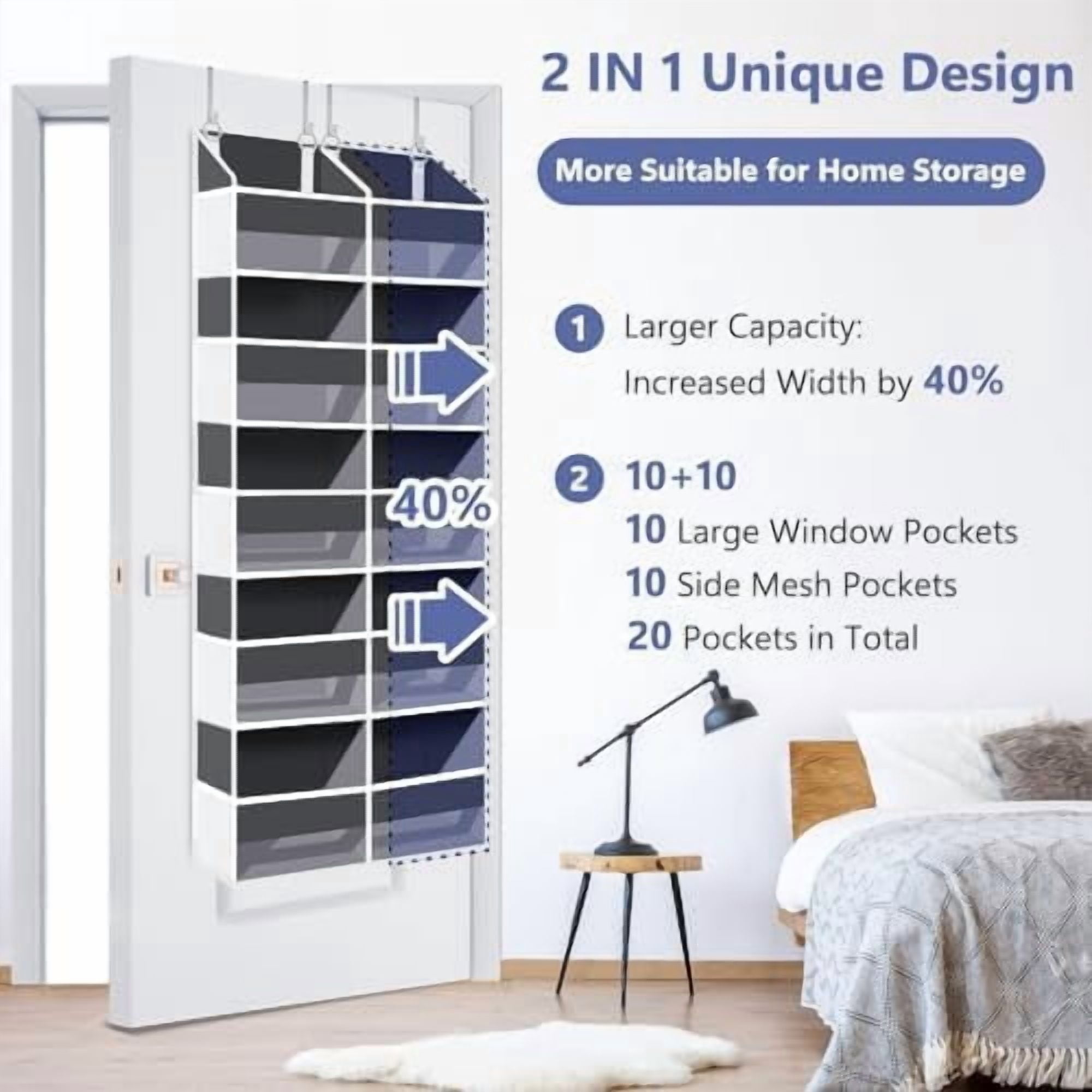 Heavy Duty Over The Door Organizer 5 Tiers, Extra Large Behind Door ...