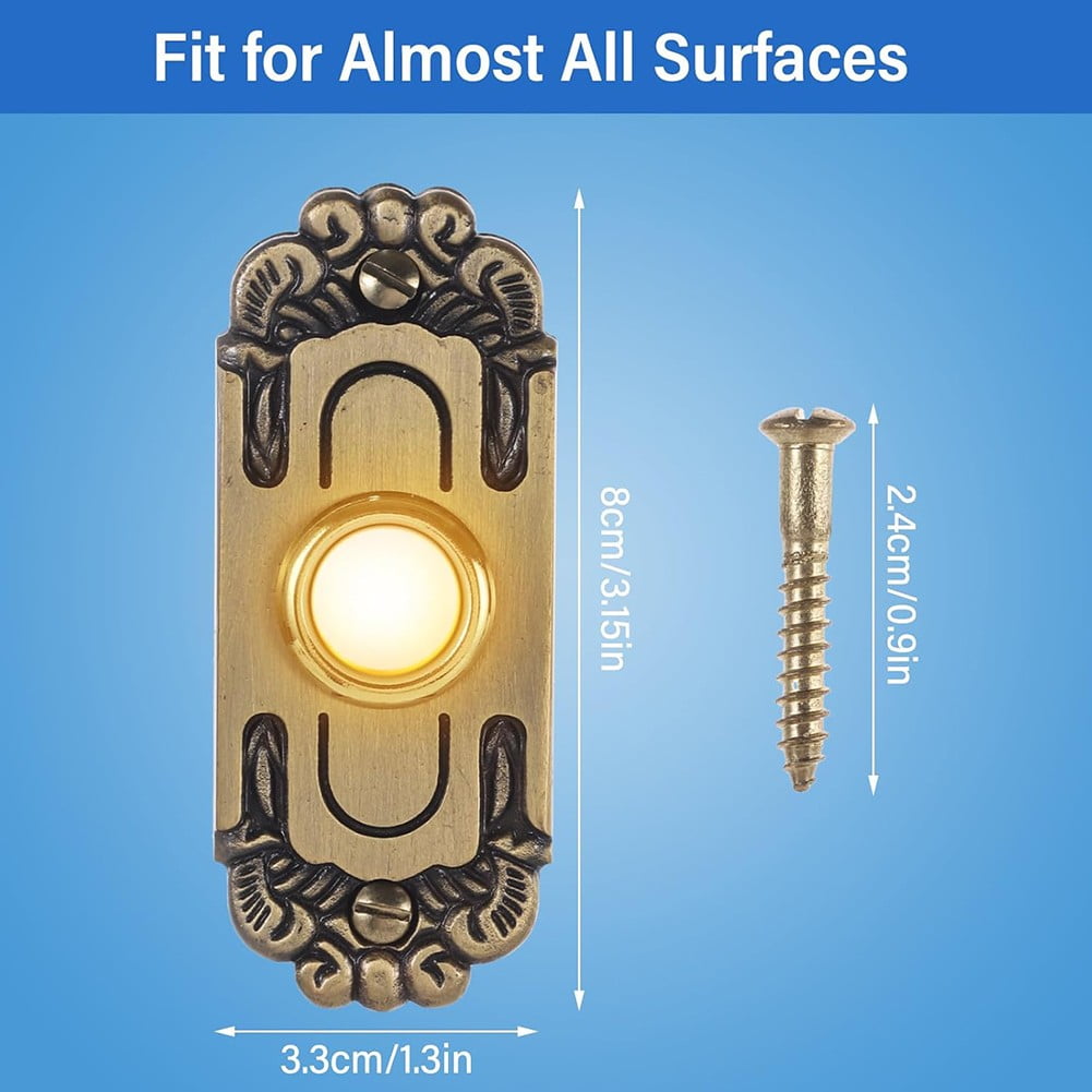 Heavy Duty Doorbell Button Metal Lighted Up Door Bell Wired Push ...