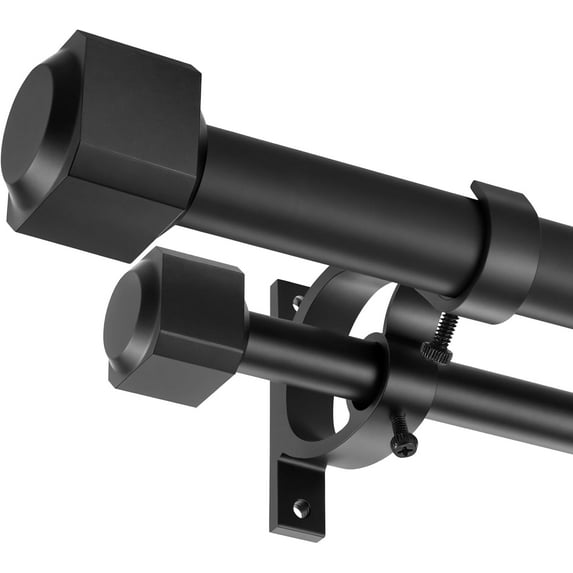 Heavy Duty Double Curtain Rod, Adjustable 36 to 72 Inches, Telescoping ...