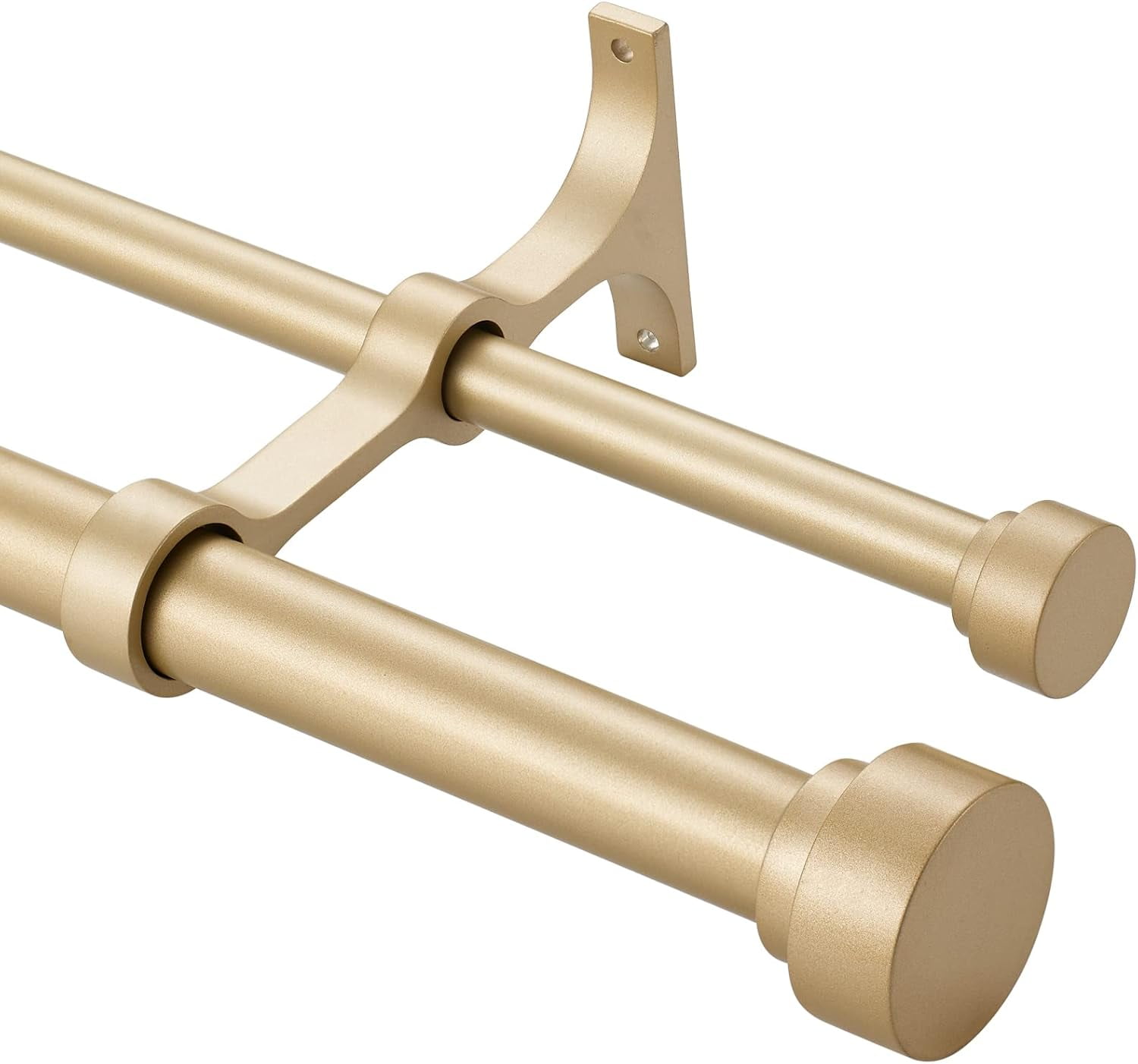 Heavy Duty Double Curtain Rods with Cylindrical Cap Finials - 36 to 72 ...