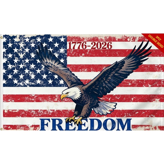 Heavy Duty Double Sided America 250 Years of Freedom Flag 3X5FT 3ply ...